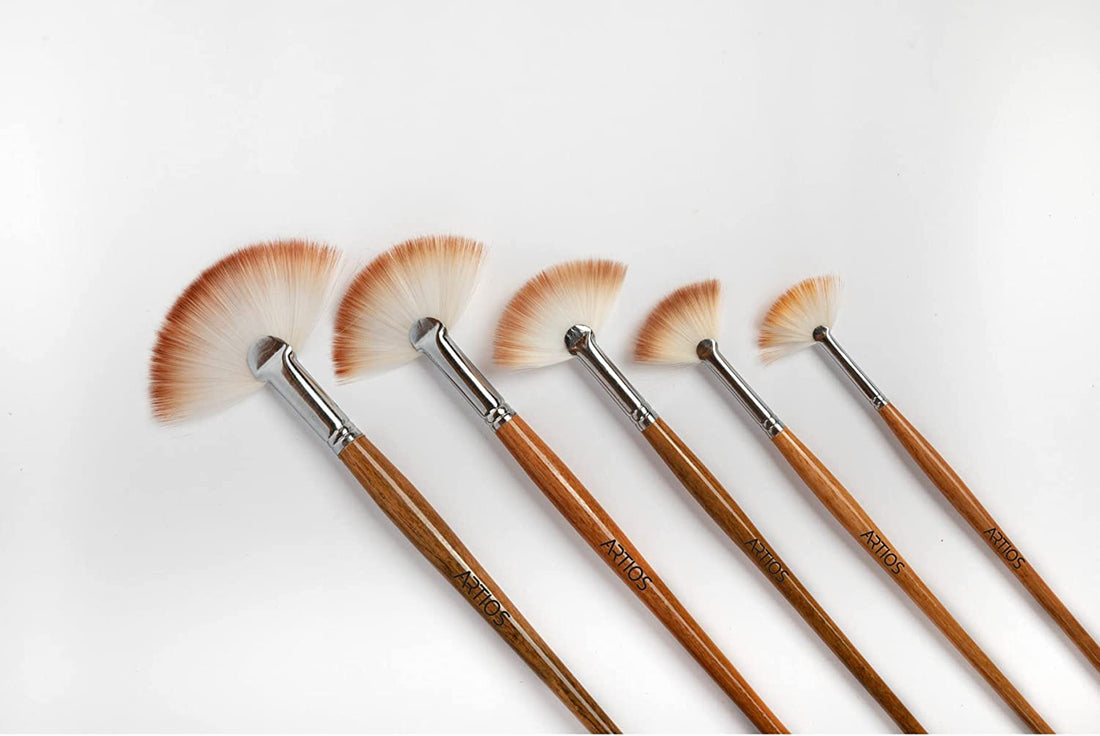 Fan Paint Brush Set of 5 Brushes – ARTIOS